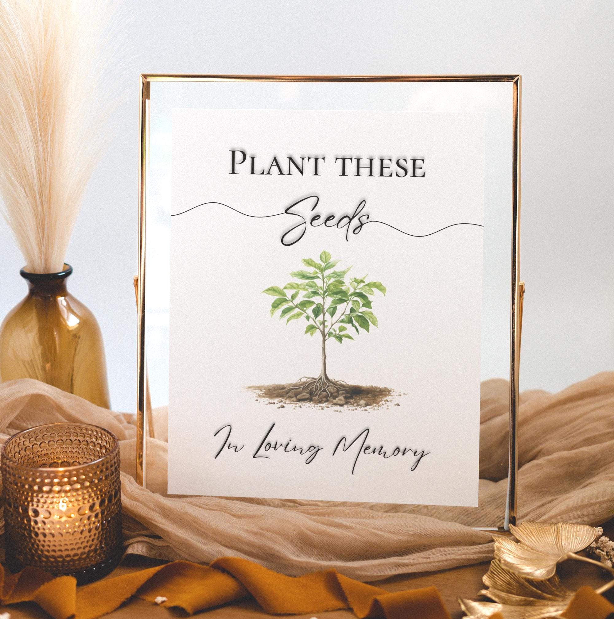 Memorial Seed Packet Sign: Celebration of Life Favors (digital Download ...