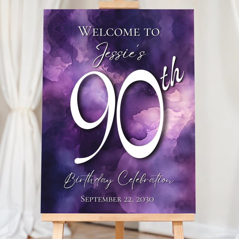 90th Birthday Sign - Etsy