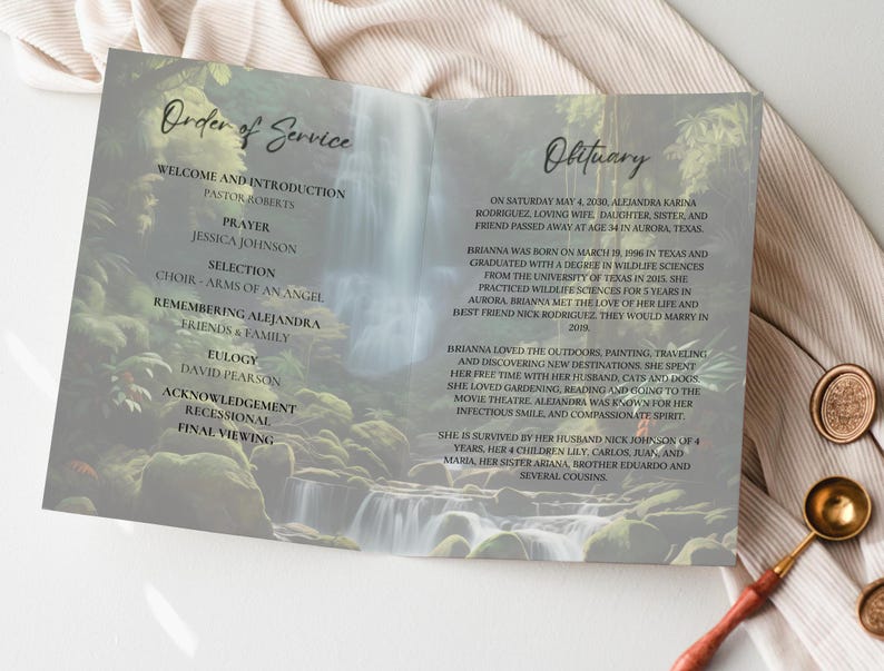 Tropical Funeral Program Template: Hawaiian Celebration of Life ...