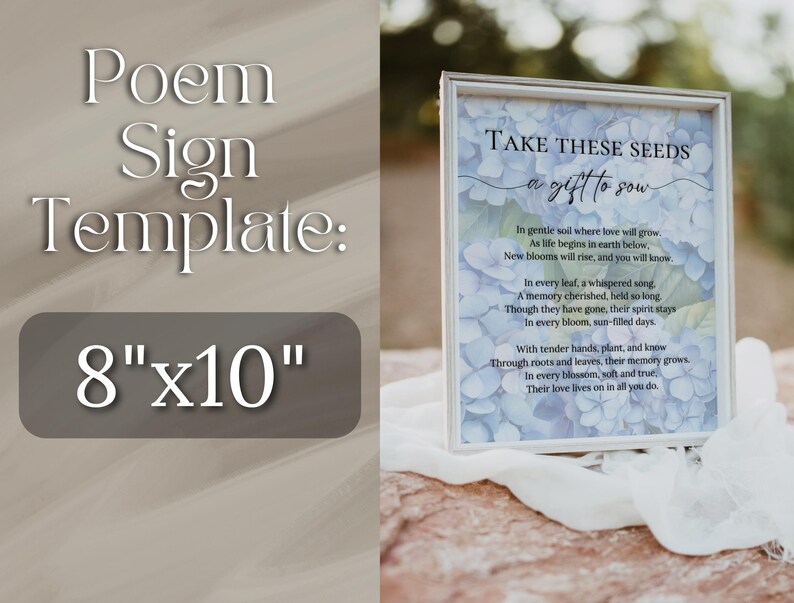 Celebration of Life Favors Seed Packet Sign, Blue Funeral Favors for ...