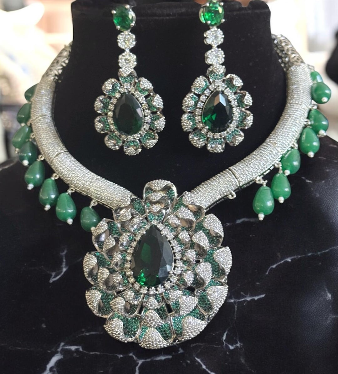 American Diamond Malaika Arora Necklace Luxury Indian Necklace ...