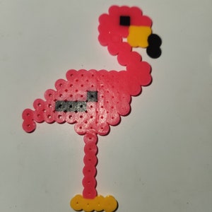 Flamingo Perler Bead Keychain - Etsy