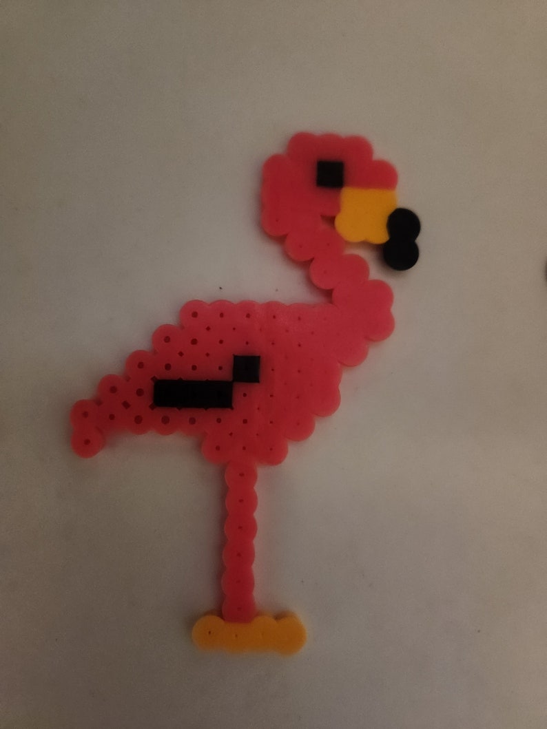 Flamingo Perler Bead Keychain - Etsy