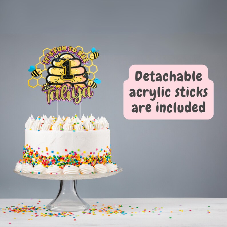 It's Fun to Bee One Cake Topper, Custom First Birthday Cake Topper, Bee ...