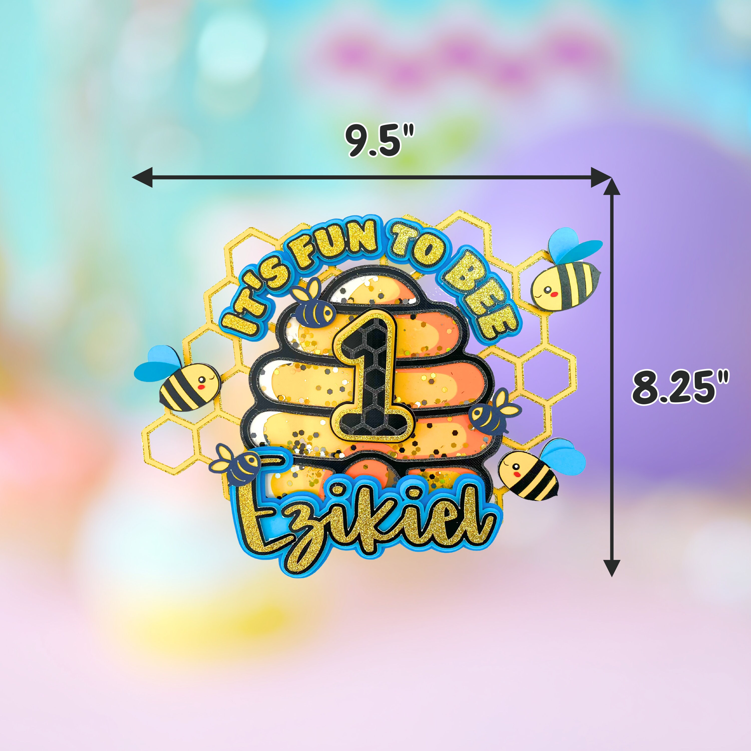 It's Fun to Bee One Cake Topper, Custom First Birthday Cake Topper, Bee ...