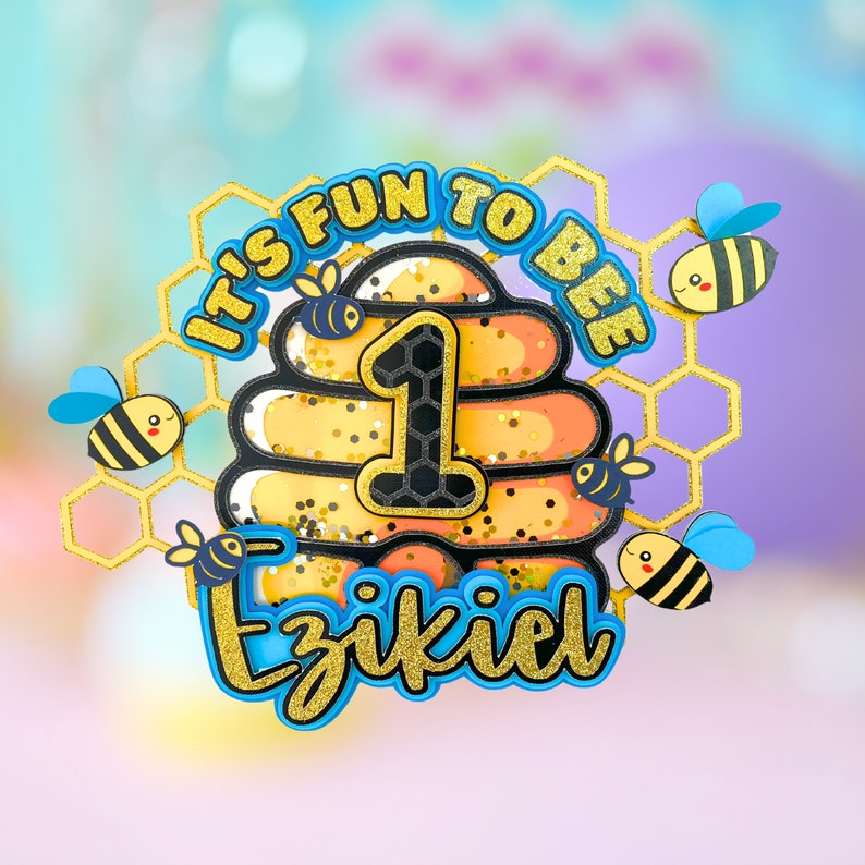 It's Fun to Bee One Cake Topper, Custom First Birthday Cake Topper, Bee ...
