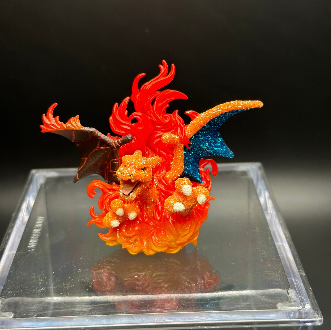 Custom Glittered Charizard Mini Figure - Etsy