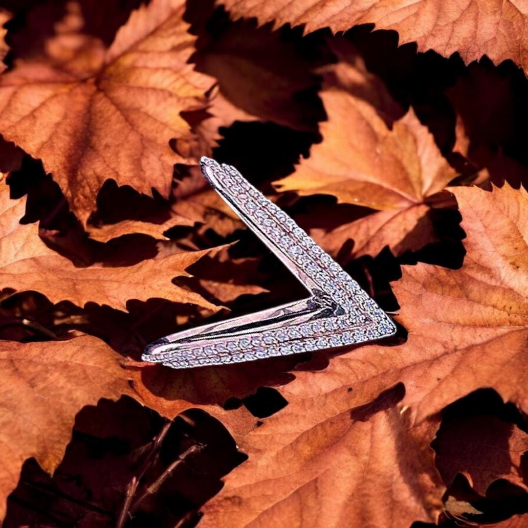 Double Row Deep V Shape Chevron Ring | Pointed Nesting Band | Stackable ...