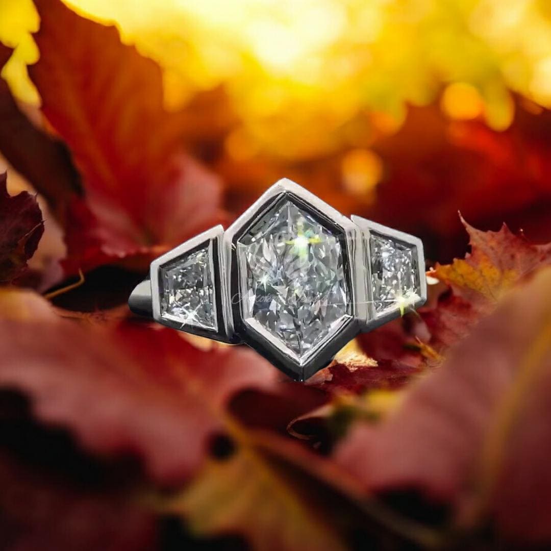 Dutch Marquise Cut Lab Grown Diamond Wedding Ring, Side Trapezoid ...