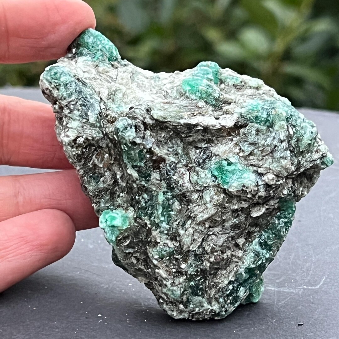 Raw Emerald Mica in Matrix (from Zimbabwe) Model 9, Crystals, Rare ...