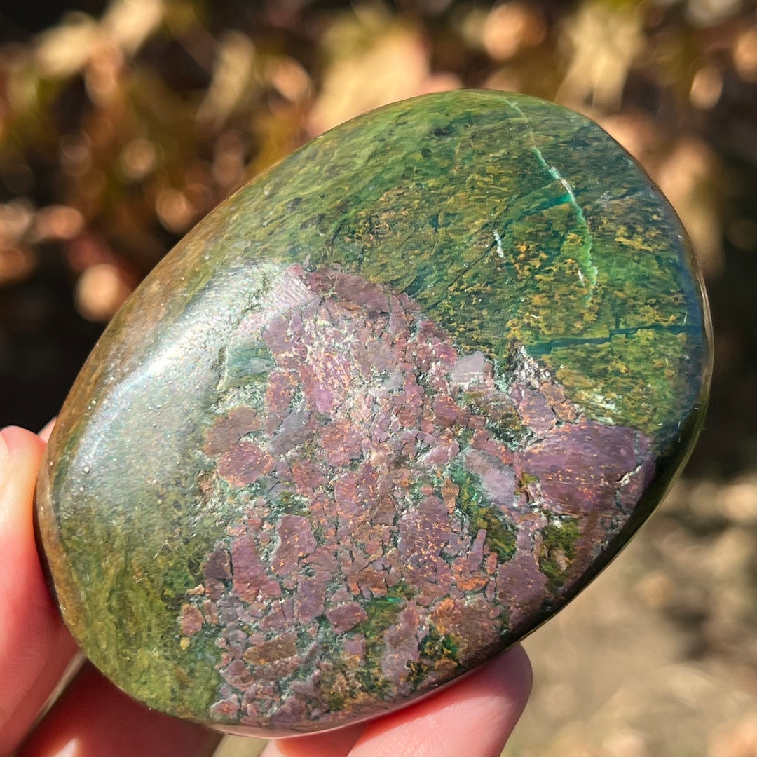 Rare Large Verdite / Dark Serpentine Crystal Palmstone From Zimbabwe ...