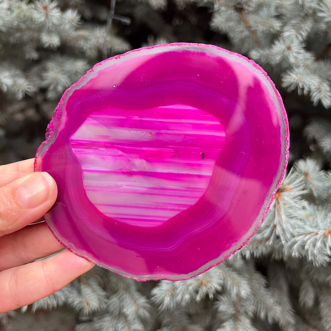 12 Cm Large Pink Agate Crystal Slab From Brasil Model 3, Indoor ...