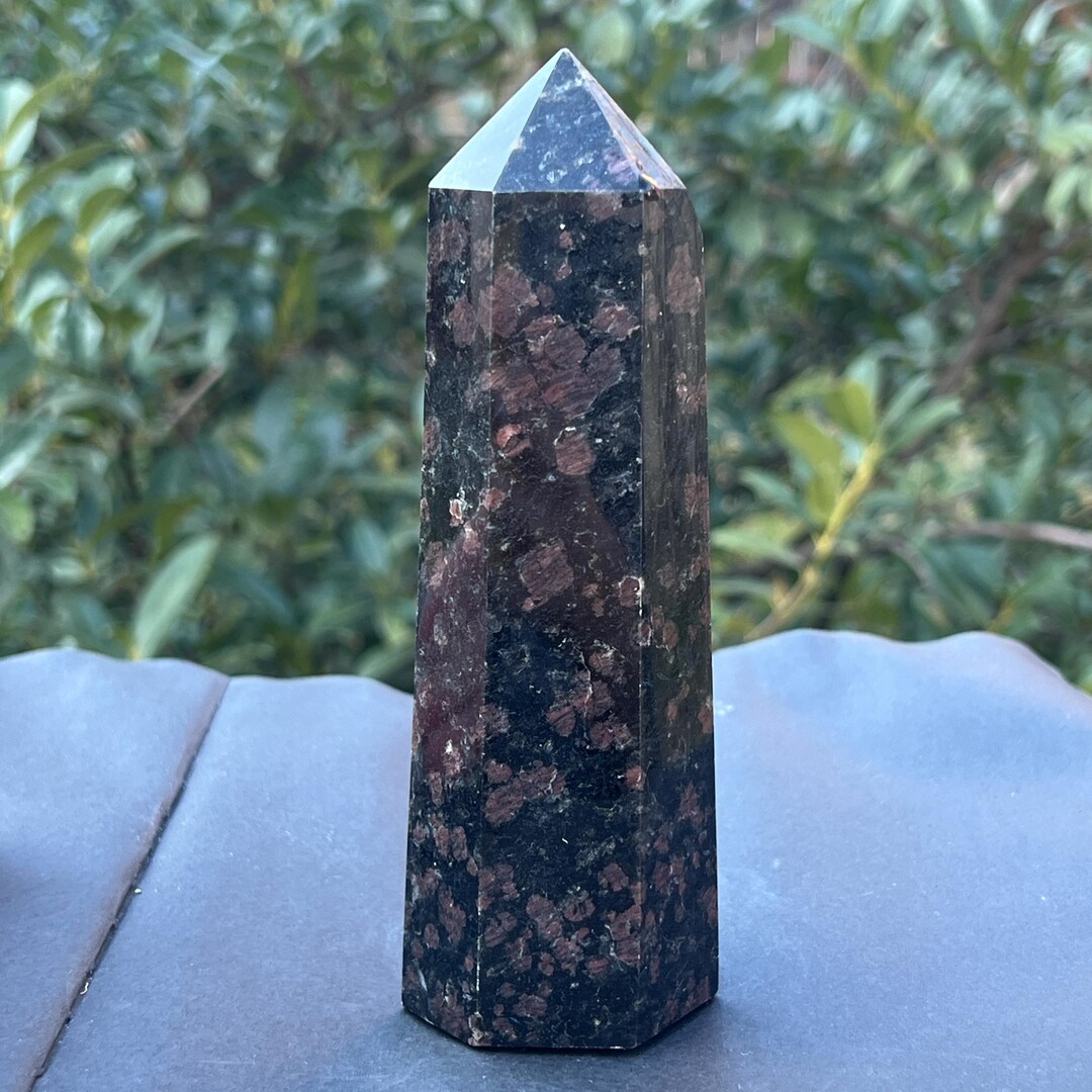 Large Black Tourmaline Tower With Garnet from Madagascar Model 22 ...
