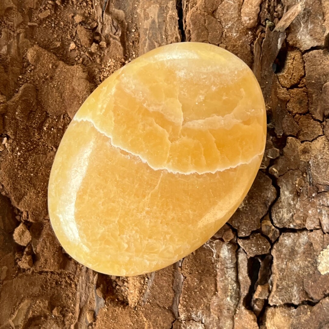 Large Orange Calcite Palmstone from Pakistan Model 1, Crystals, Minerals, Crystal Palmstones - Etsy