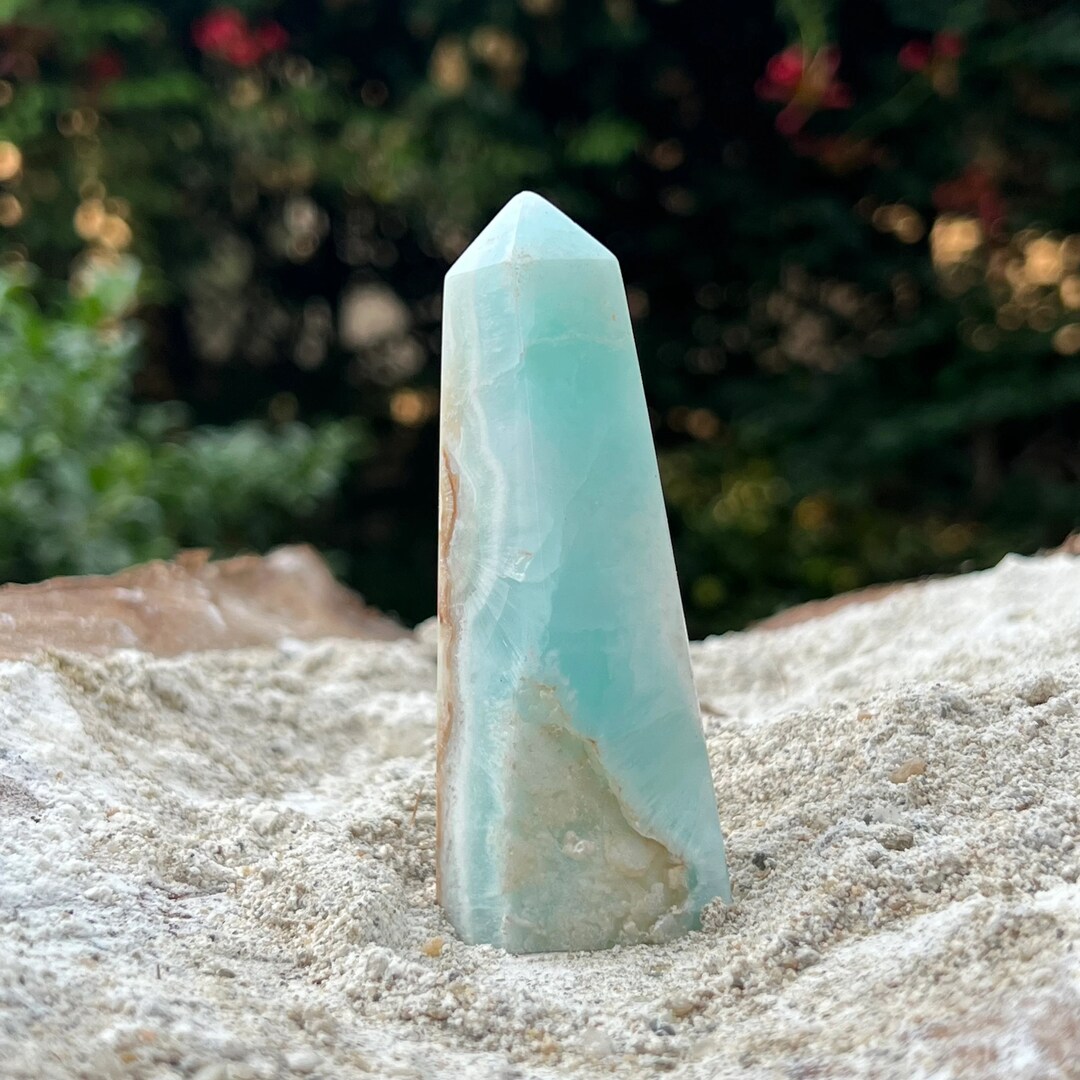 9 Cm Caribbean Blue Calcite Tower ( From Pakistan) Model 8, Blue ...