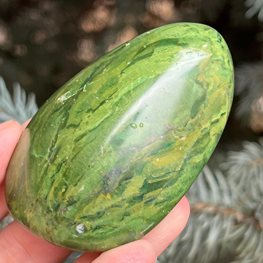 Rare Large Verdite / Dark Serpentine Crystal Palmstone From Zimbabwe ...