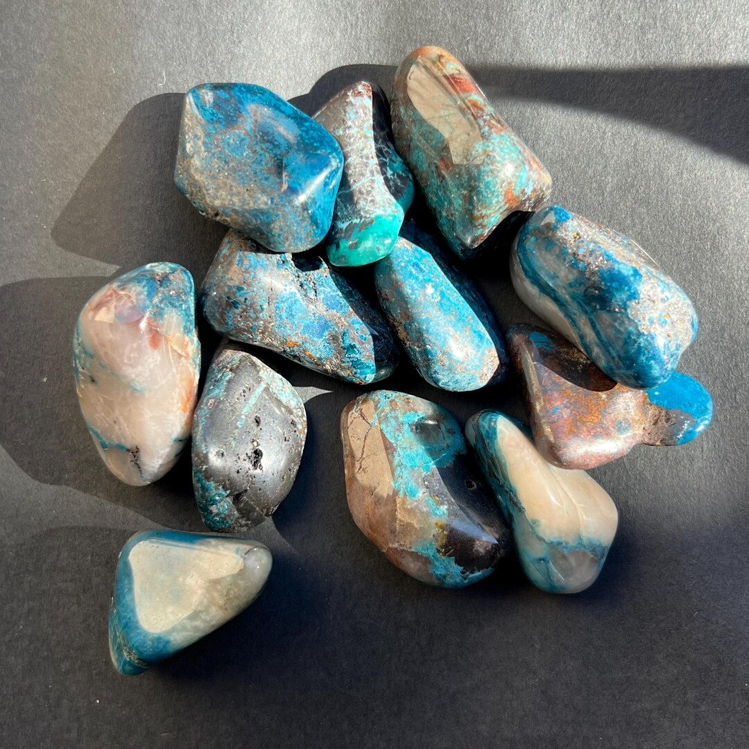 One Shattuckite Tumblestone (from Nambia), Blue Rare Tumblestone - Etsy