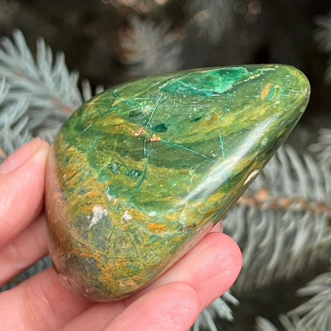 Rare Large Verdite / Dark Serpentine Crystal Palmstone From Zimbabwe ...