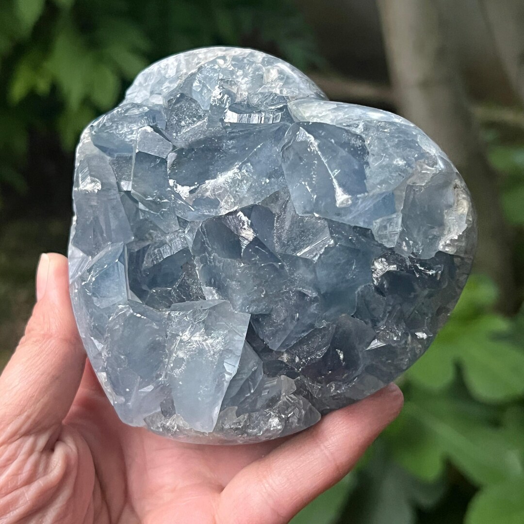 Celestite Heart Model 1 - Calming Blue Gemstone for Meditation and ...