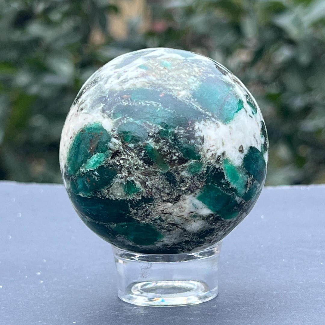 6.1 Cm Emerald Mica Sphere (from Zimbabwe) Model 4, Green Ball, Rare ...