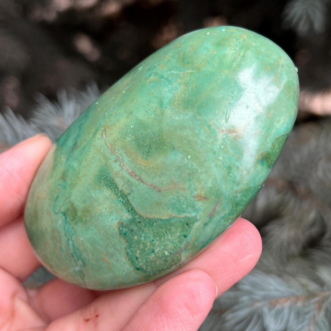 Rare Large Verdite / Dark Serpentine Crystal Palmstone From Zimbabwe ...