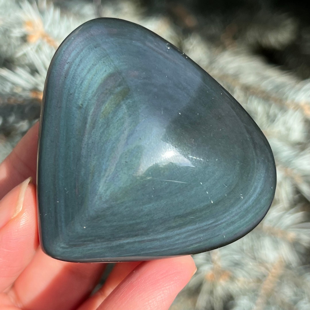Rainbow Obsidian Heart, Crystal Heart, Mineral Specimen, Gift for Her ...