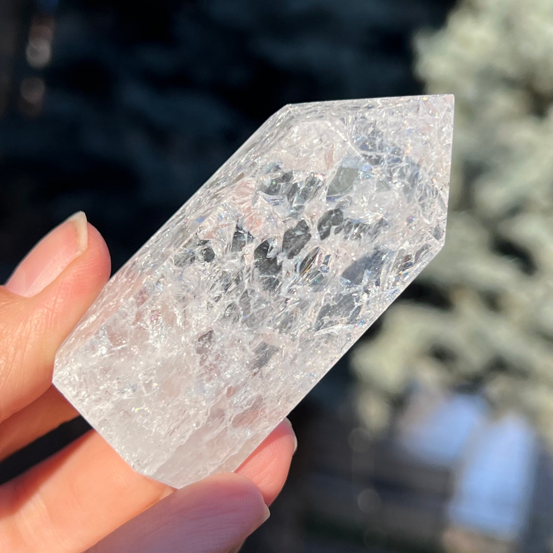 Cracked Clear Quartz Crystal Point, Rainbow Quartz, Model 3 (from ...