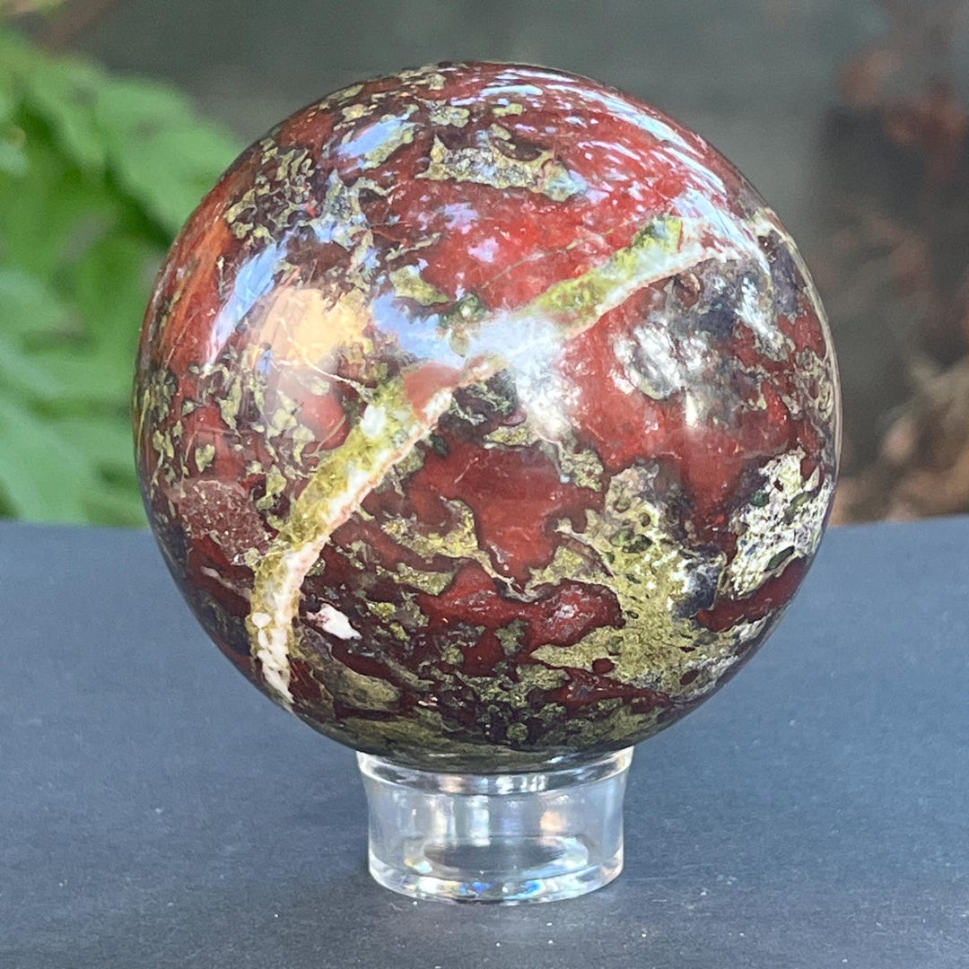 8 Cm Polished Bastite Dragon Blood Stone Sphere south Africa, Rare ...