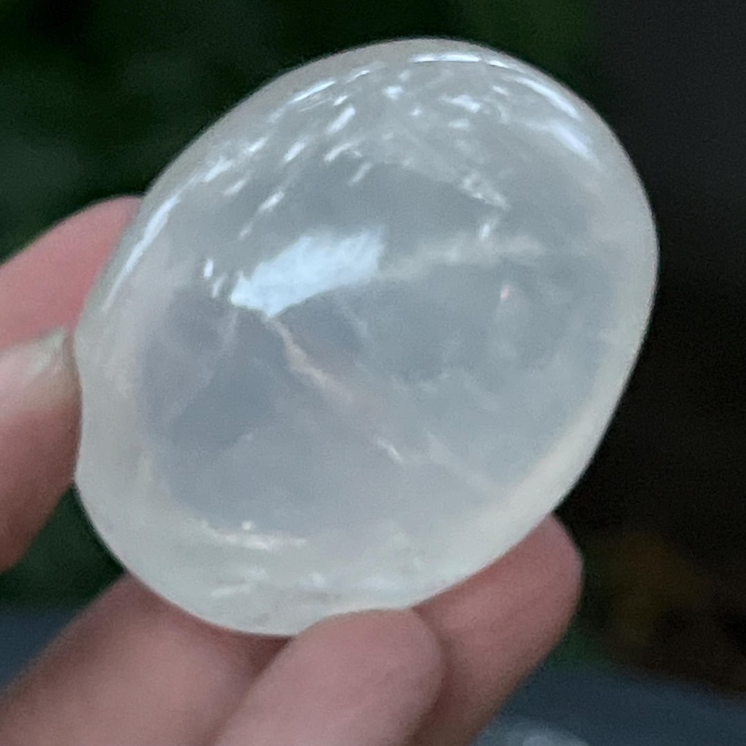 Pearl Girasol Quartz Palmstone From Madagascar Model 13p, Mineral ...
