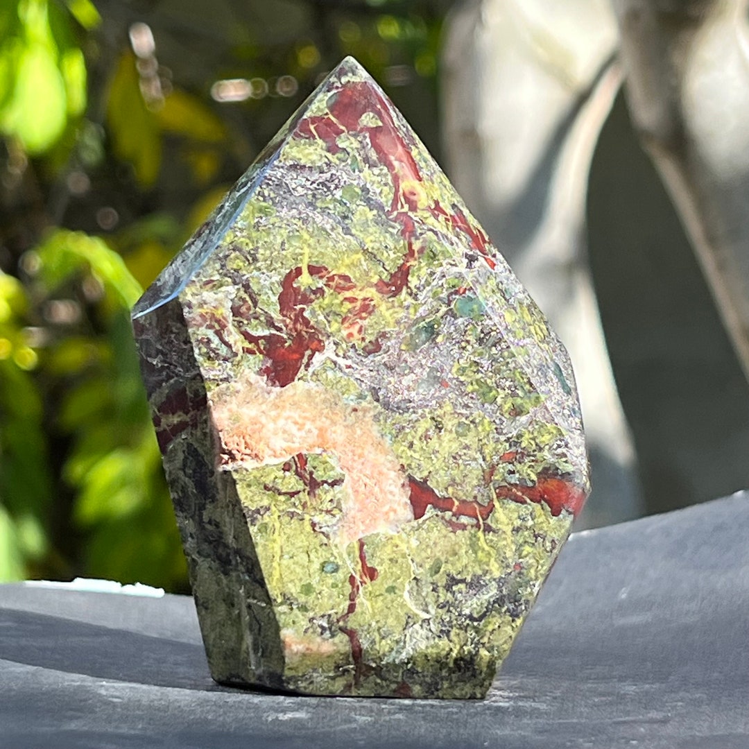 Dragon Blood Stone Point (south Africa), Rare Bastite Tower ( Epidote ...