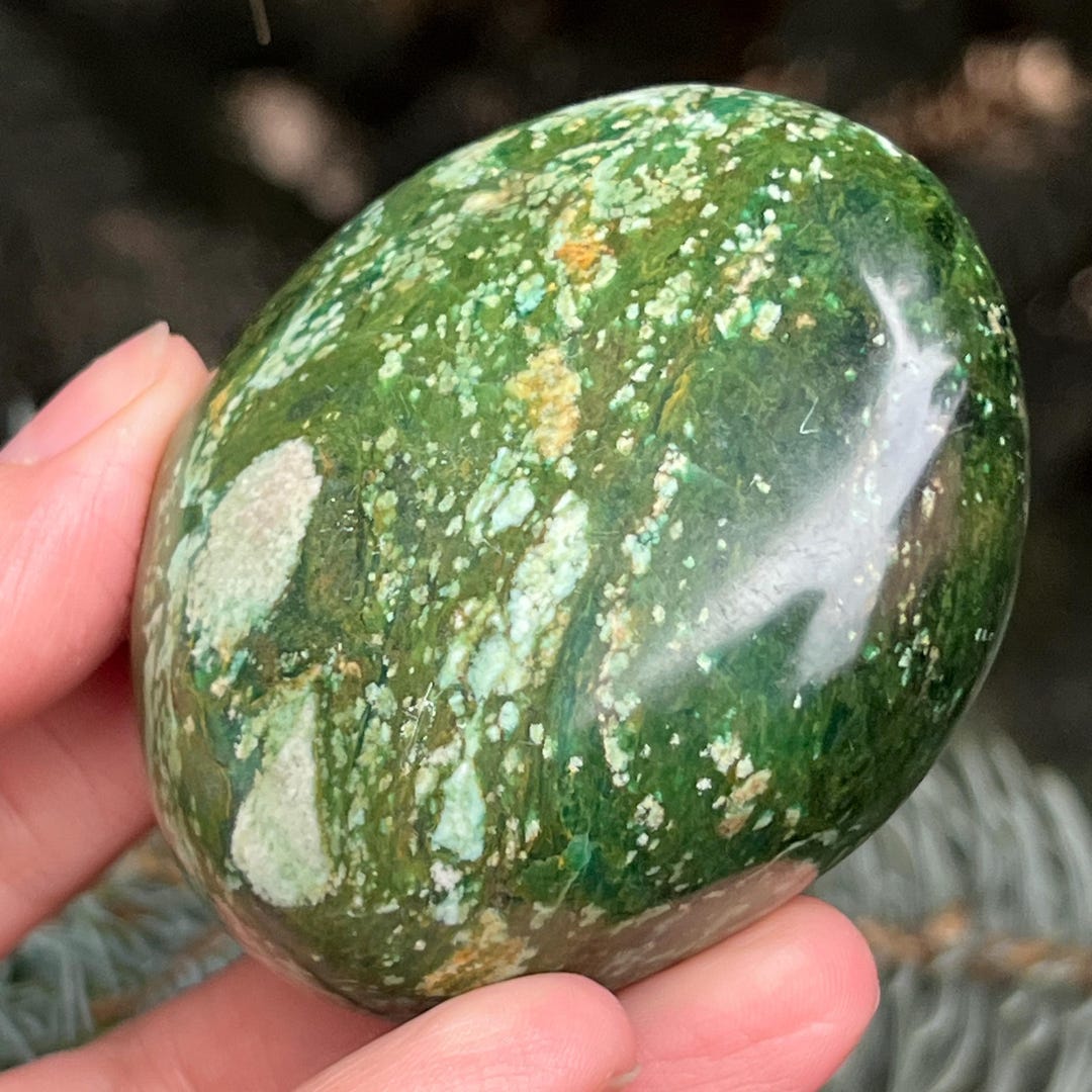 Rare Large Verdite / Dark Serpentine Crystal Palmstone From Zimbabwe ...