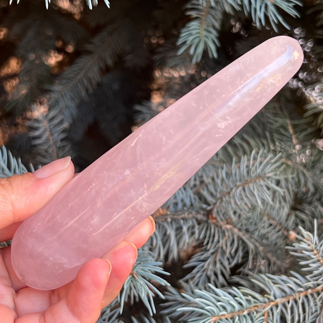 13 Cm Large Rose Quartz Massage Wand Madagascar Model 13, Massage Tool ...