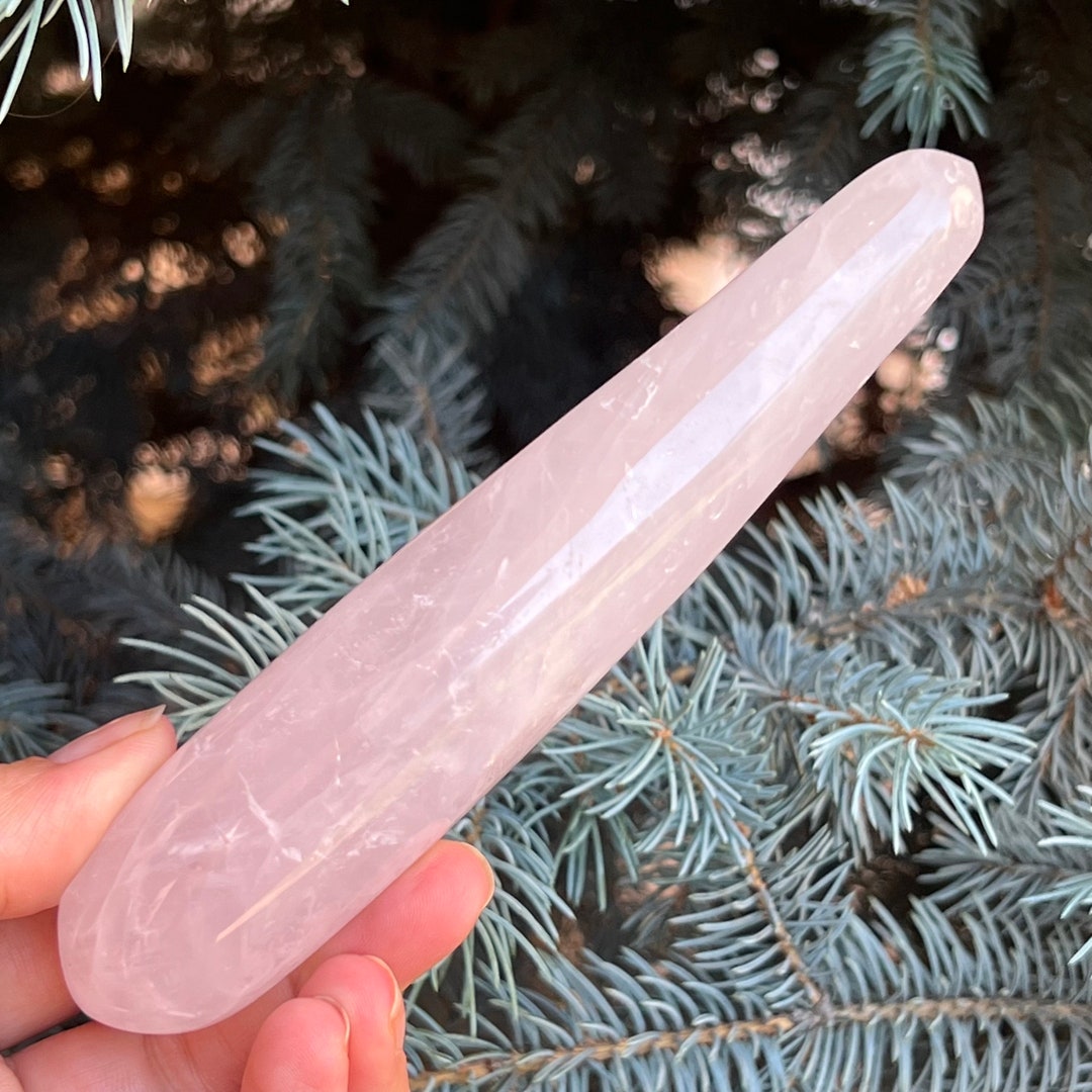 14.6 Cm Large Rose Quartz Massage Wand Madagascar Model 12, Massage ...