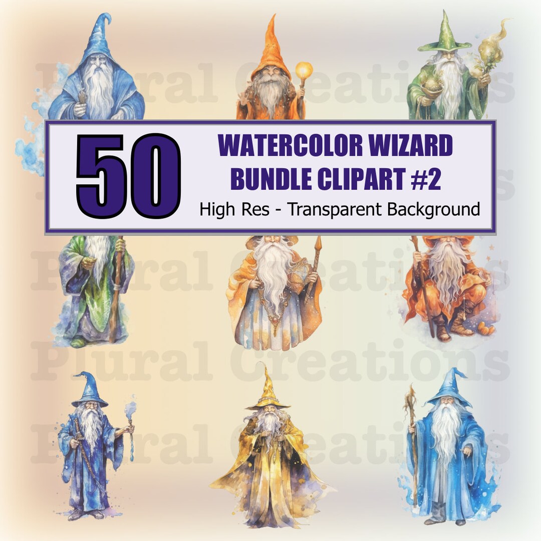 Value Pack Bundle 2, Magic Wizard Graphics, Watercolor Fantasy ...