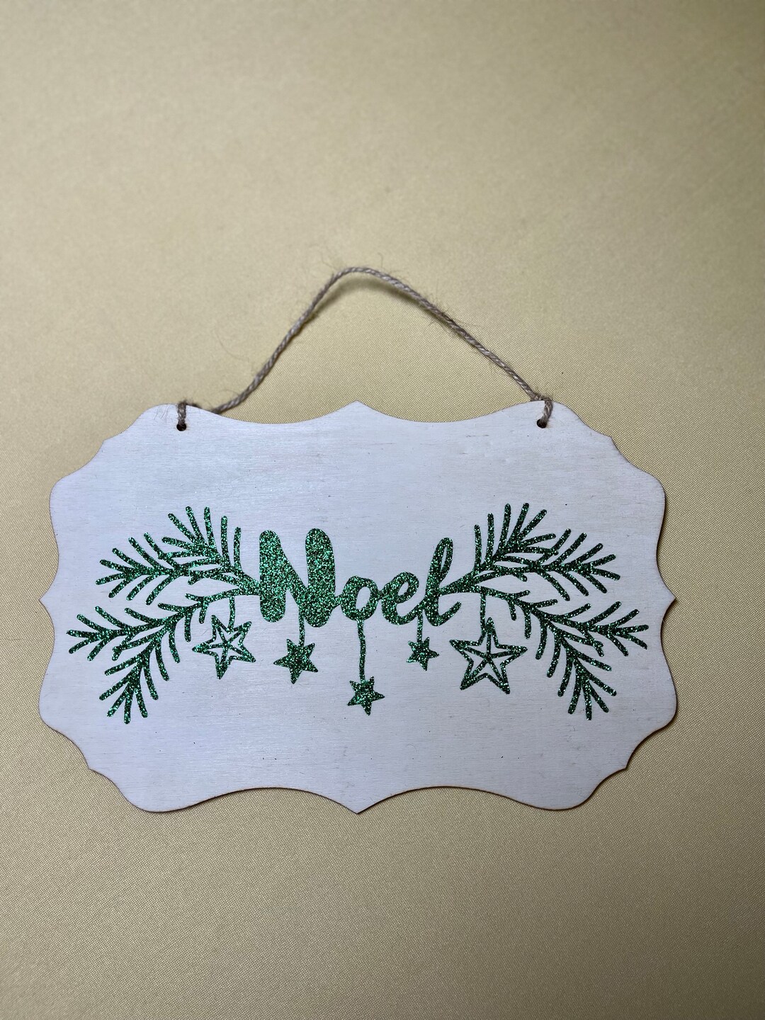 Green Glitter Noel Christmas Sign Decor - Etsy