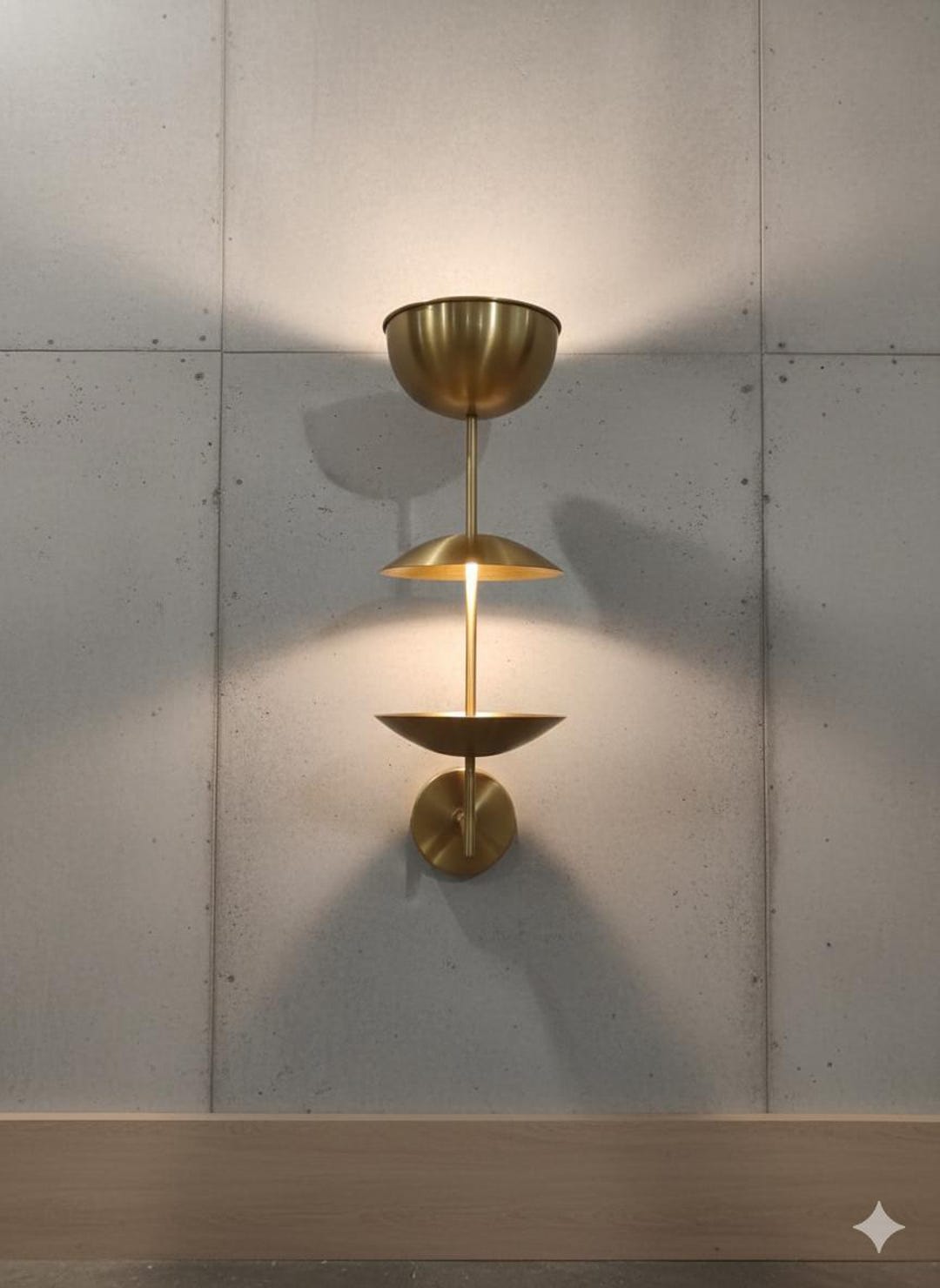 Modern Brass Tiered Disc Wall Sconce - Minimalist Lighting - Etsy