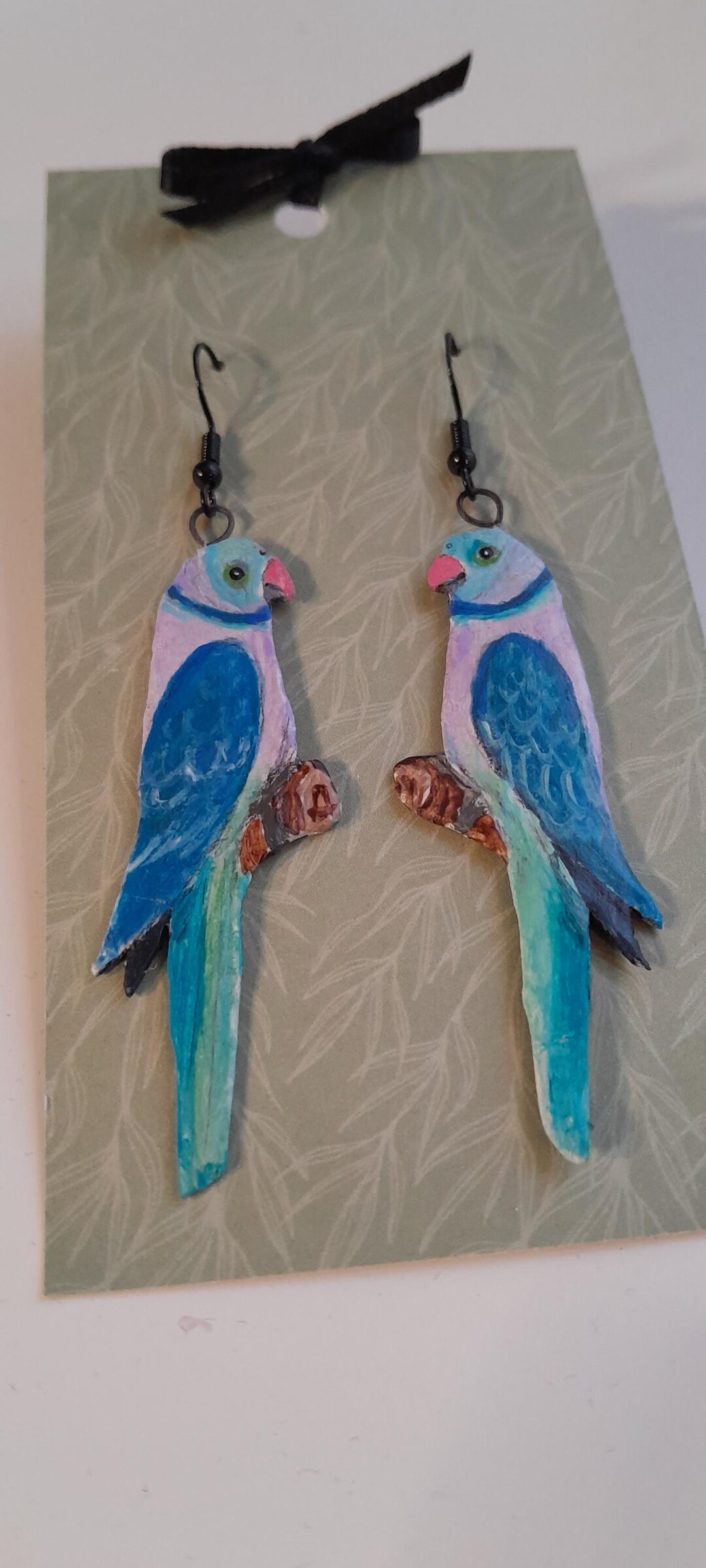 Parakeet, Bird Earring, Cardboard Art - Etsy