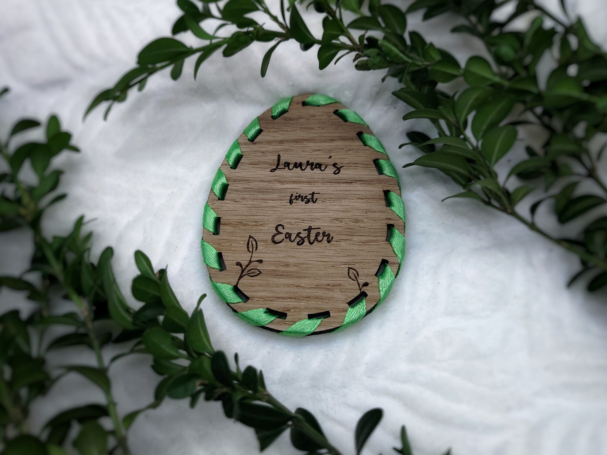 Baby's First Easter Egg Shape Wooden Ornament Gift From - Etsy