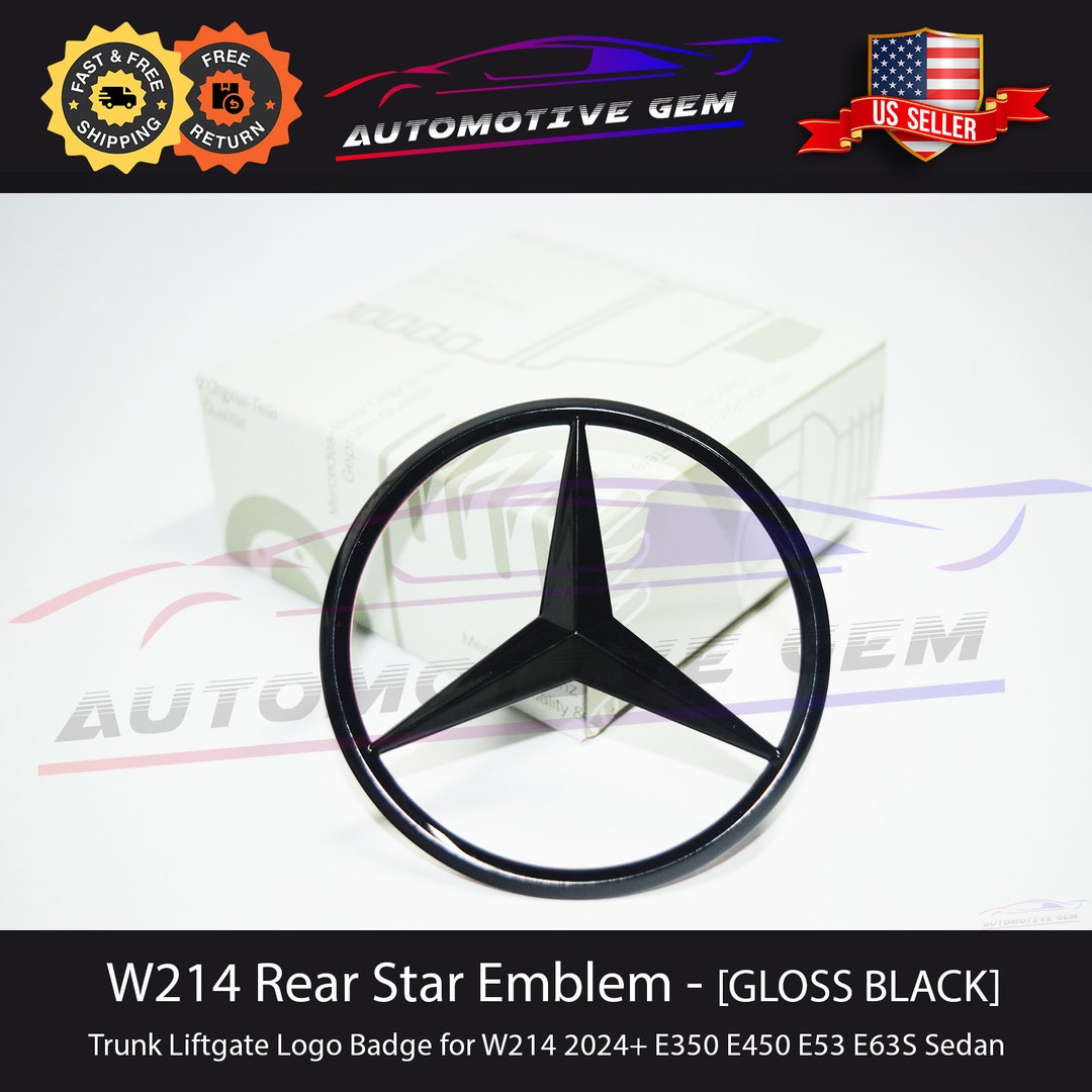 W214 2024 E300 SEDAN Mercedes BLACK Star Emblem Rear Trunk Lid Logo ...