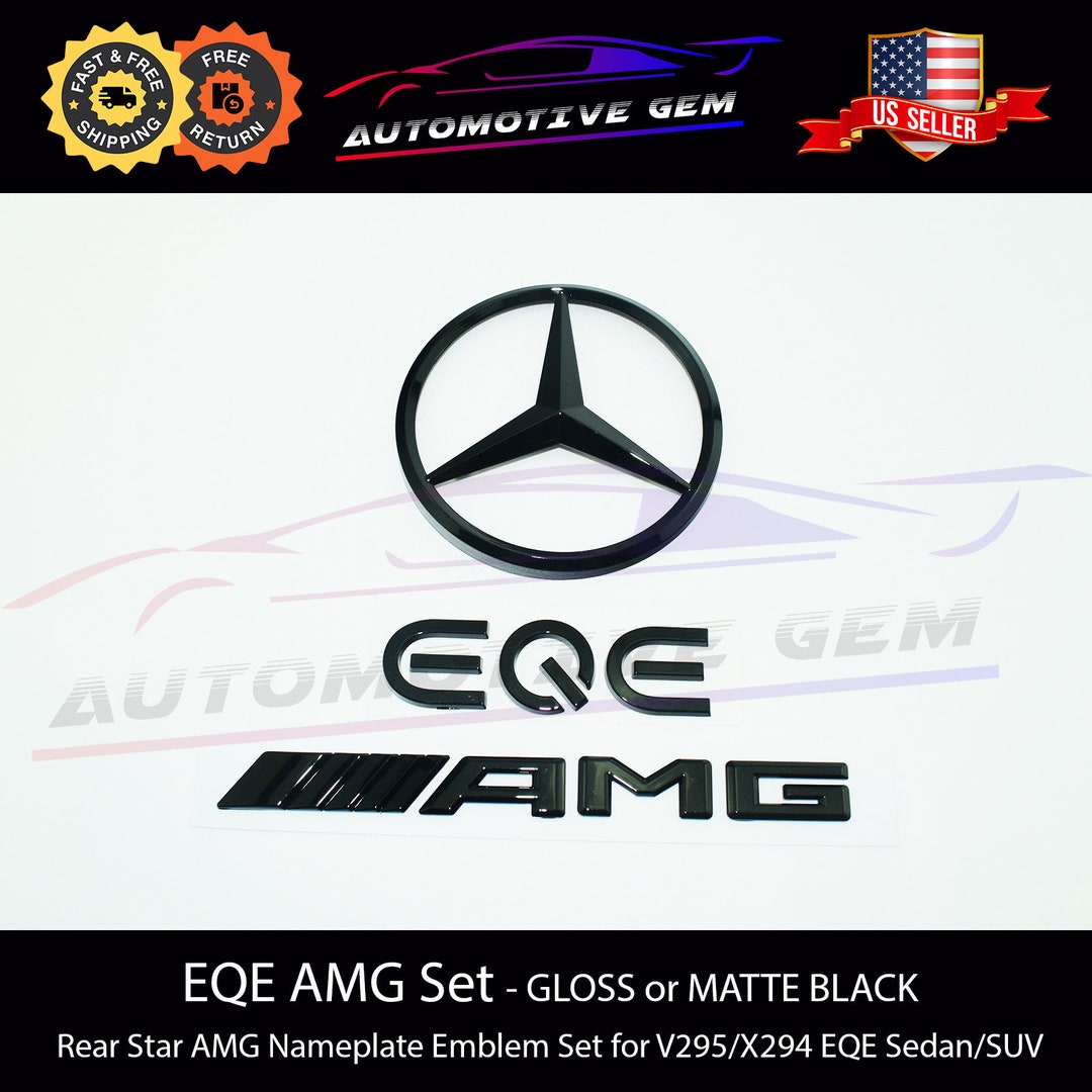 EQE AMG Rear Star Emblem BLACK Badge Set Electric Mercedes Benz Sedan ...