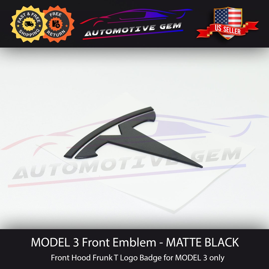 Tesla MODEL 3 Front Hood Emblem BLACK Frunk T Badge Logo OEM Upgrade - Etsy