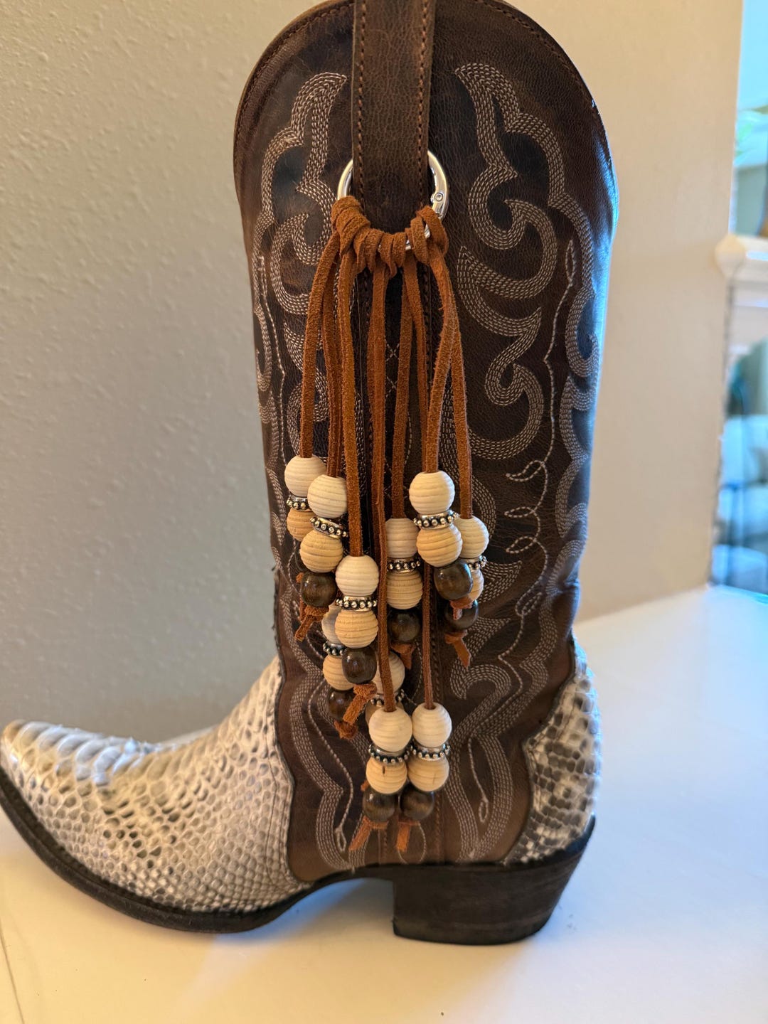 Boot Bling. Wooden Beads With Pewter Spacers. All Different Length on ...