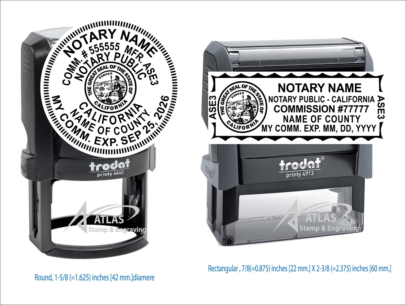 California Notary Stamp Self Inking, State Board Guaranteed for ...