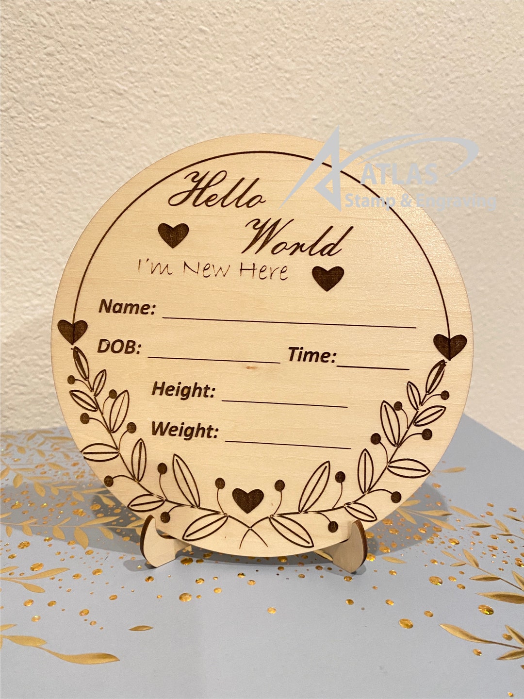 Baby Announcement Sign, Wooden Birth Announcement - Etsy
