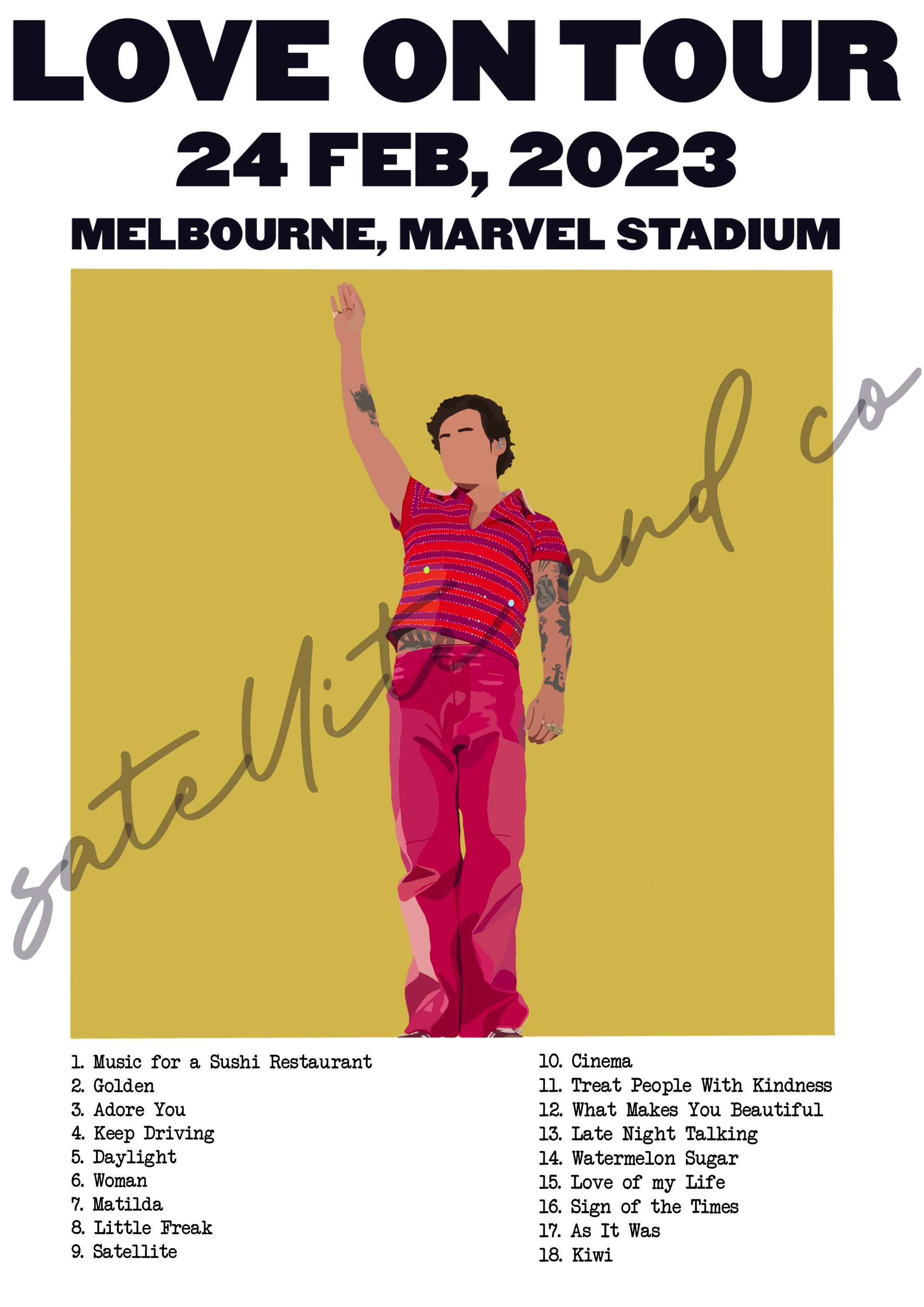 HSLOT Australia - Setlist Poster - Melbourne Night 1 - Etsy