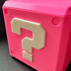3D Printed Mario Question Mark Storage Cube - Etsy