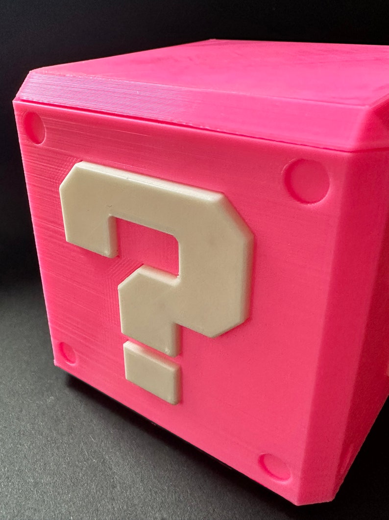 3D Printed Mario Question Mark Storage Cube - Etsy