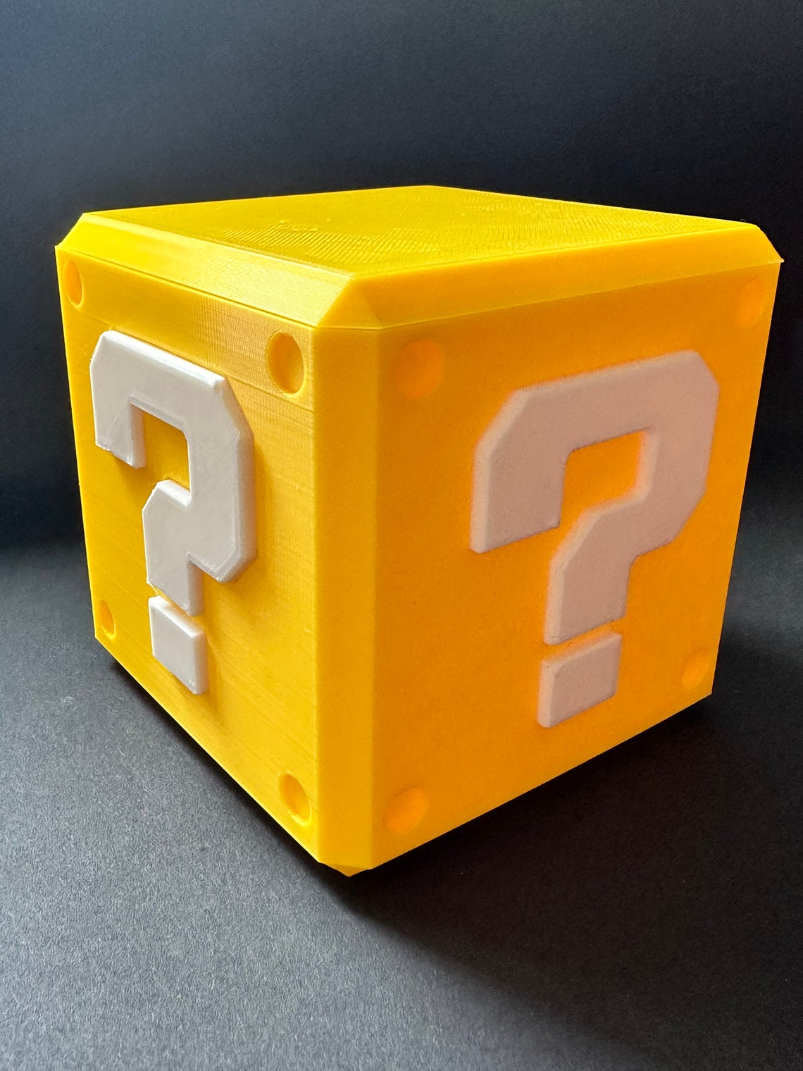 3D Printed Mario Question Mark Storage Cube - Etsy
