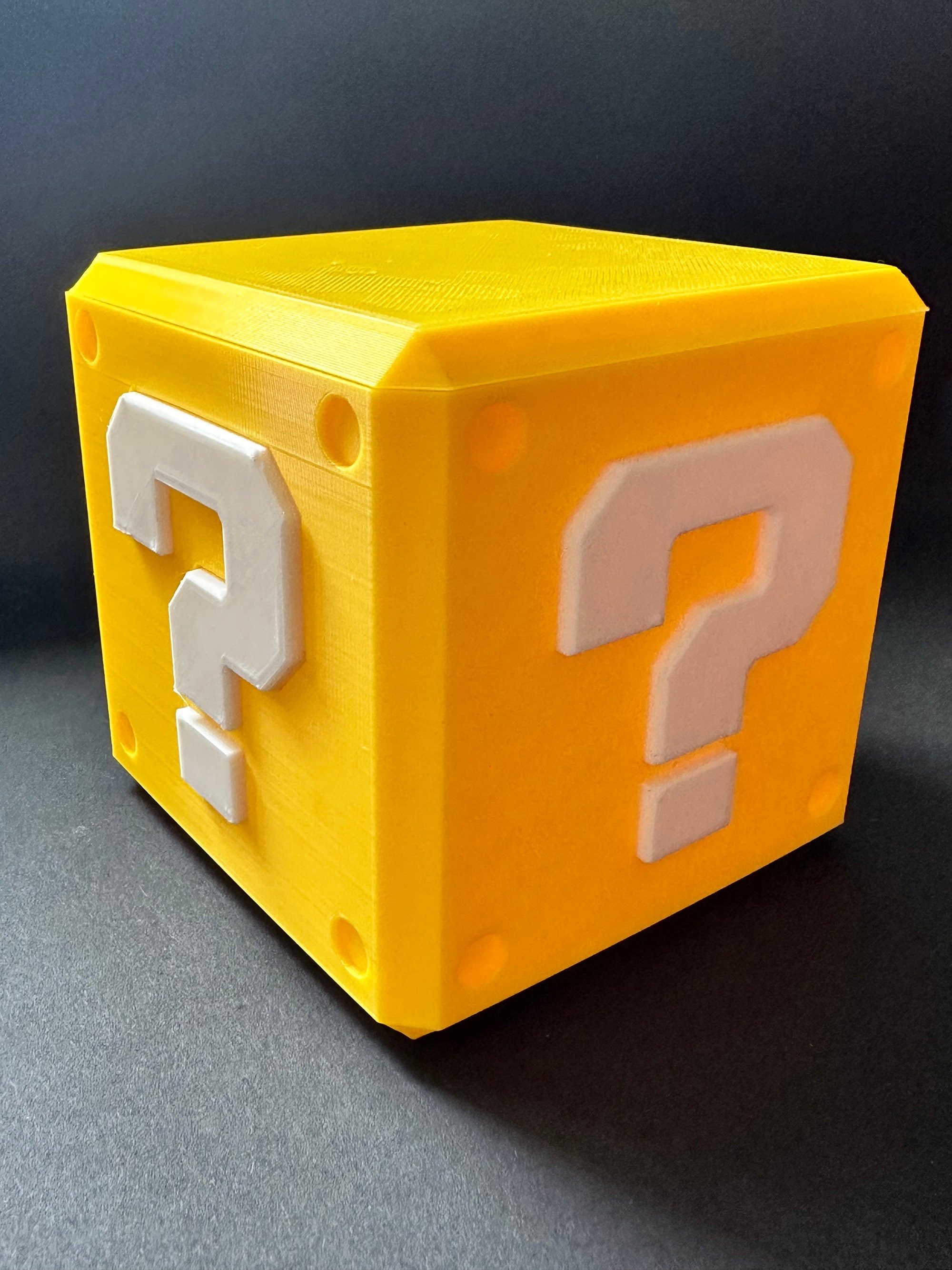 3D Printed Mario Question Mark Storage Cube - Etsy