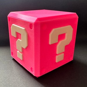 3D Printed Mario Question Mark Storage Cube - Etsy
